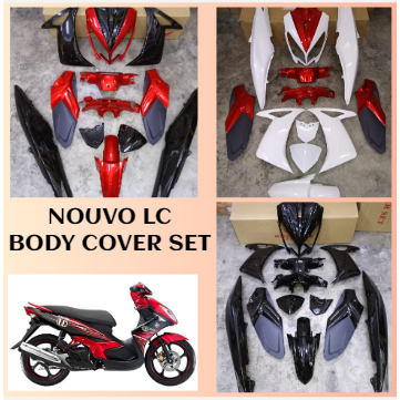 NOUVO LC YAMAHA BODY COVER SET COLOUR PARTS HLD - RM7+BLACK / BLACK ...