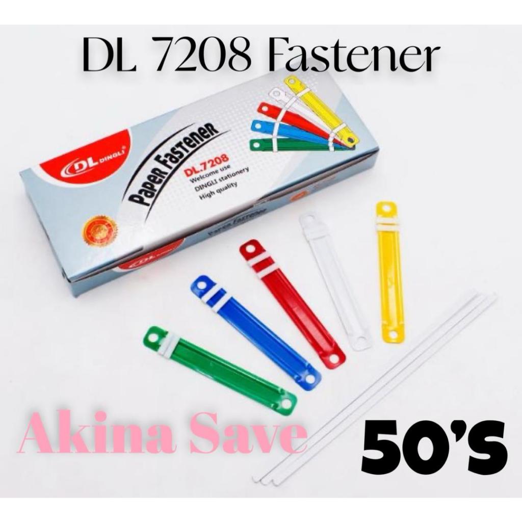 AKINA SAVE DINGLI Plastic Paper Fastener White Colour50 pcs DL 7208 ...