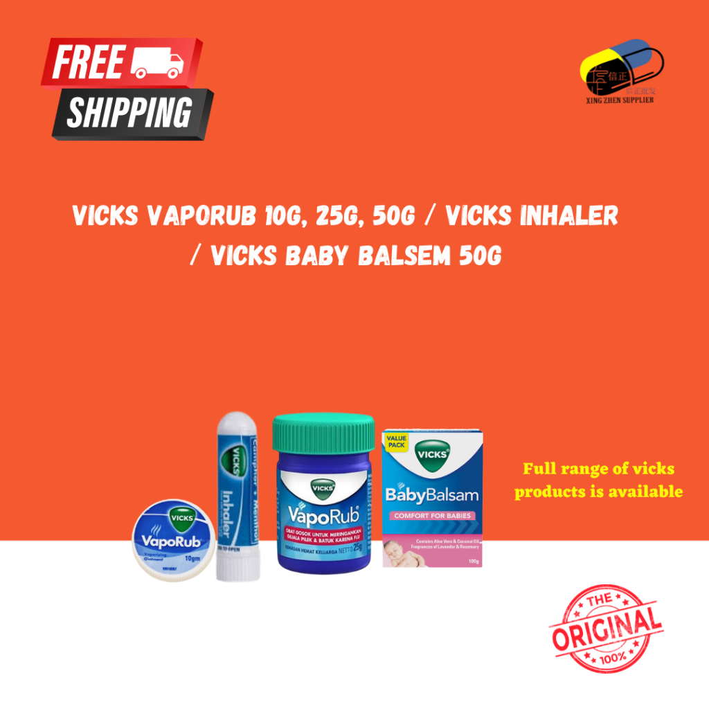 Vicks Vaporub 10g, 25g, 50g / Vicks Inhaler / Vicks Baby Balsem 50g ...