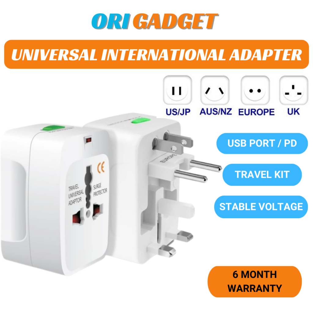 All-in-one Worldwide Universal International Travel Adapter Charger Adapter Plug Surge Protector ...