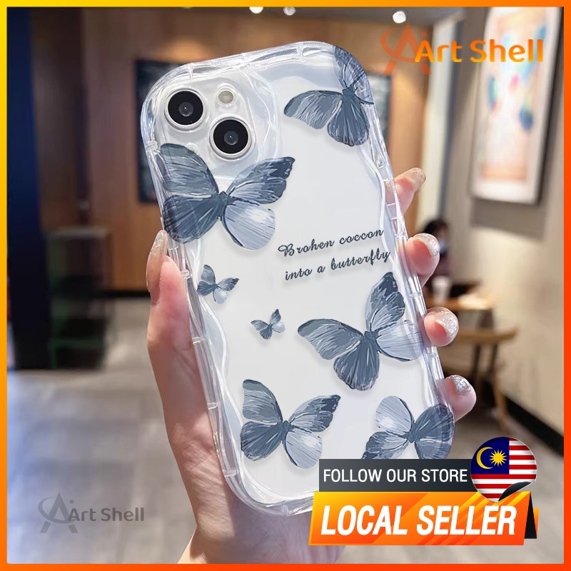 Blue butterfly Compatible for IPhone 15 Plus 11 14 13 12 15 Pro Max XR ...