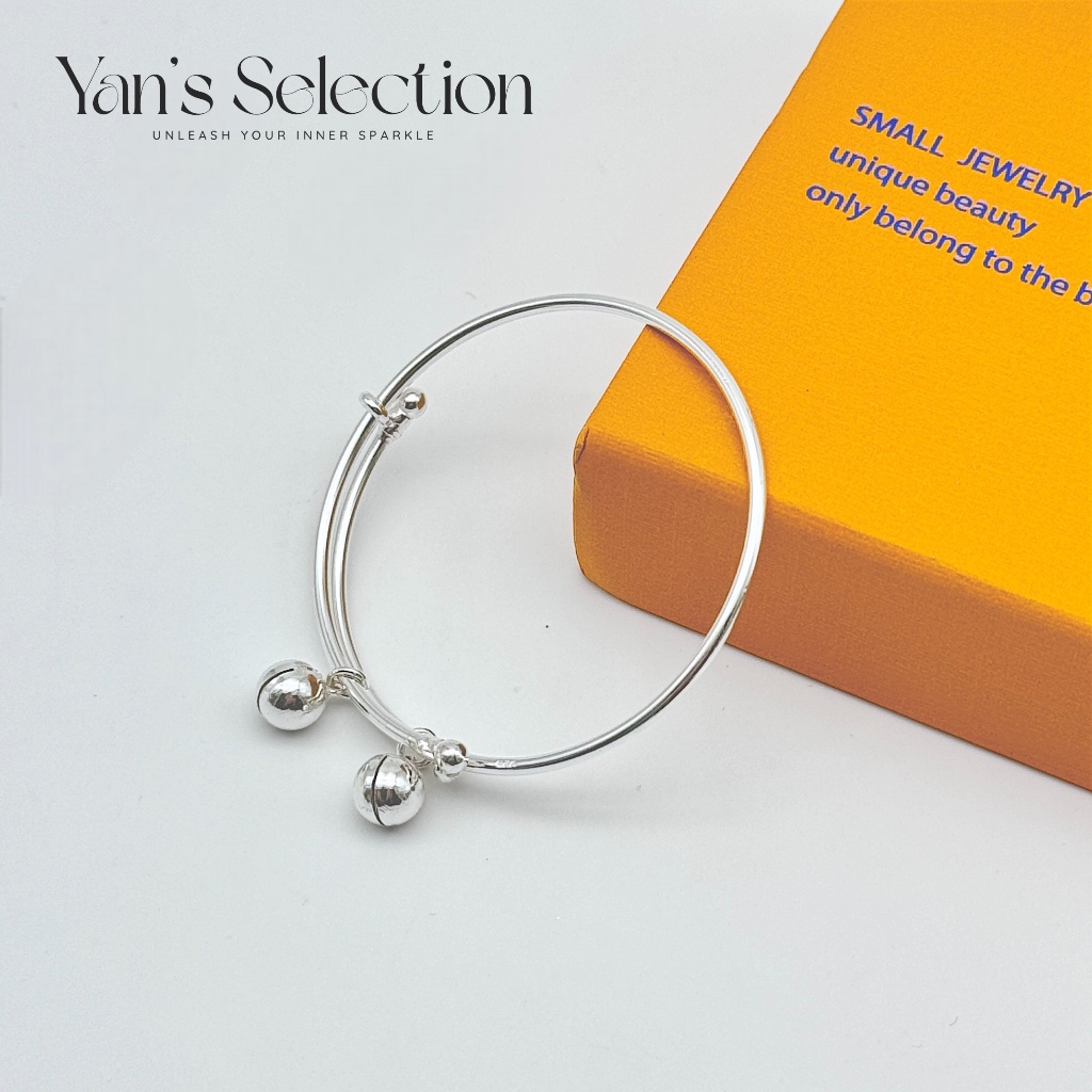 💥PROMO💥Cute Simple Bell Baby Bangle-Sterling Silver 925 (Gelang Tangan ...