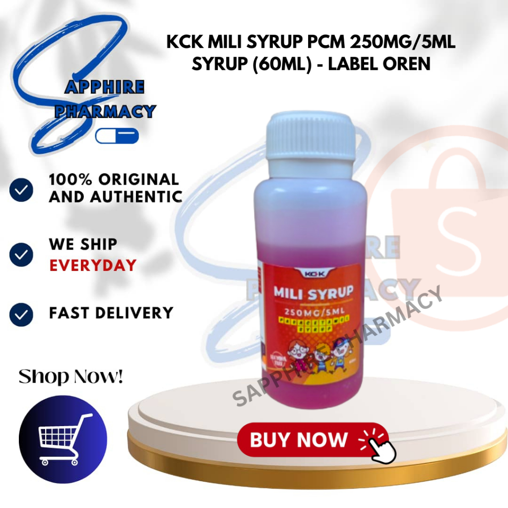 MILI PARACETAMOL SYRUP 250MG/5ML ALCOHOL FREE 60ML - LABEL OREN ...