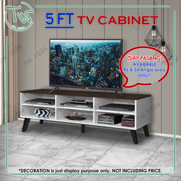 TW【Siap Pasang】【KL & Selangor】CASEY 5 FT TV Cabinet/5 Kaki Kabinet TV ...