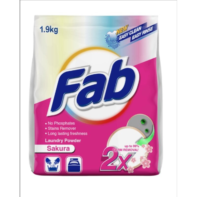 Fab detergent powder (sakura1.9kg) (white2kg) | Shopee Malaysia