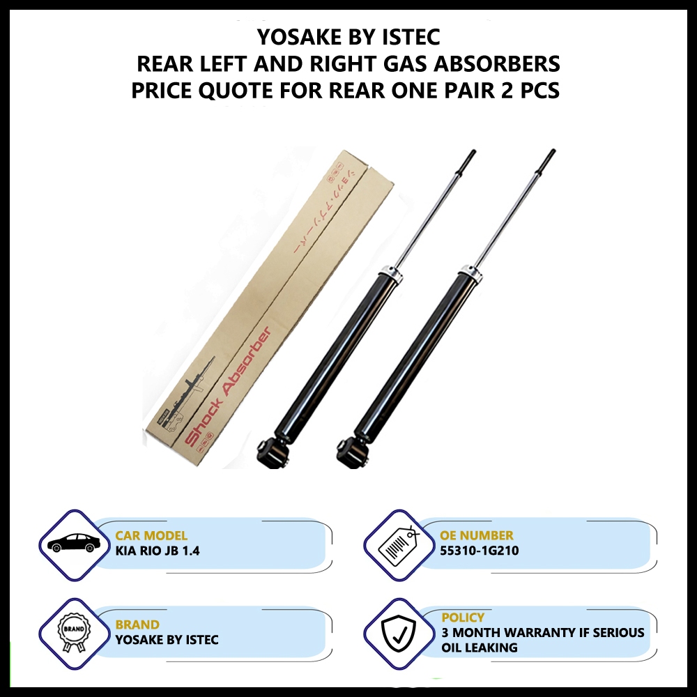 Kia Rio JB 1.4 2005-2011 Rear Left And Right Yosake By Istec Gas Shock ...