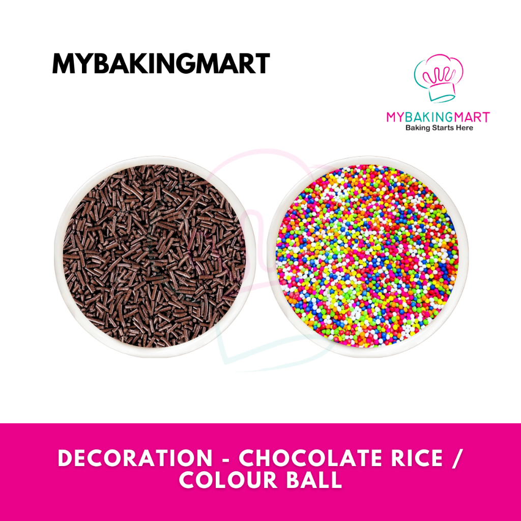 FLUFFY Chocolate Rice 250g / Colour Ball 100g - Decoration Sprinkle ...