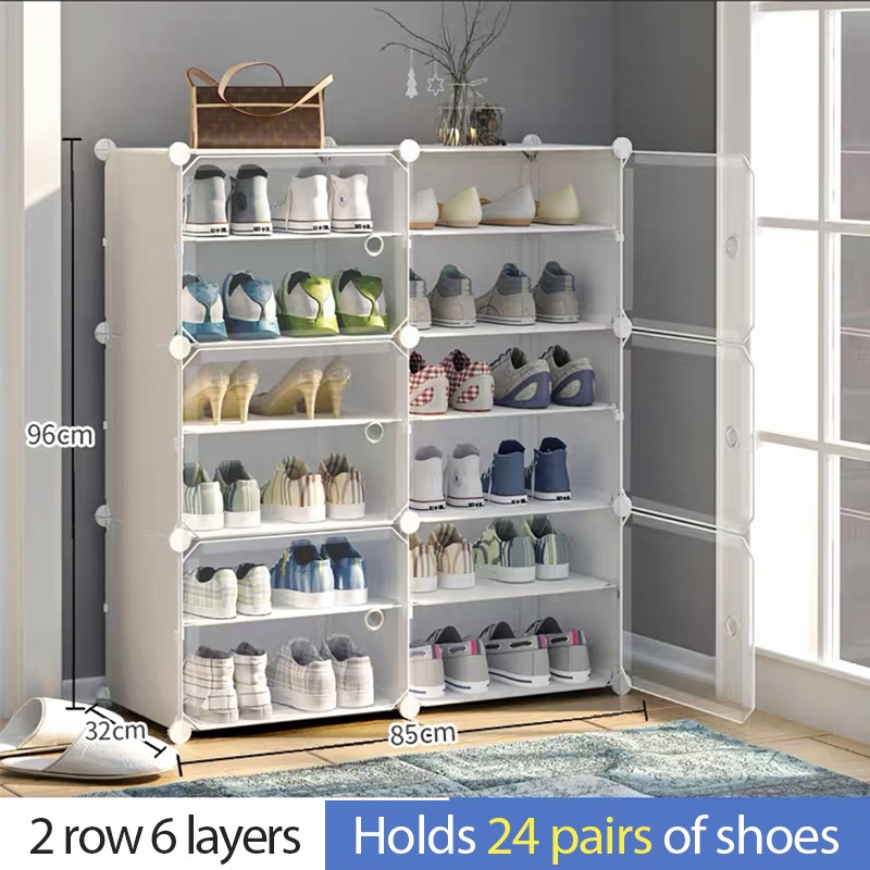 Shoe Rack With Door Rak Kasut DIY almari kasut Bertutup Rack Shelf Shoe ...
