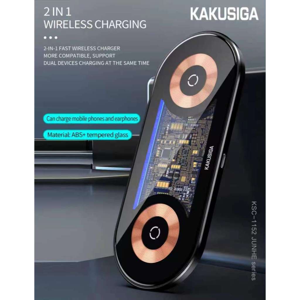 KAKUSIGA KSC-1152 2 in 1 Wireless Charger / 25W Wireless Fast Charging ...