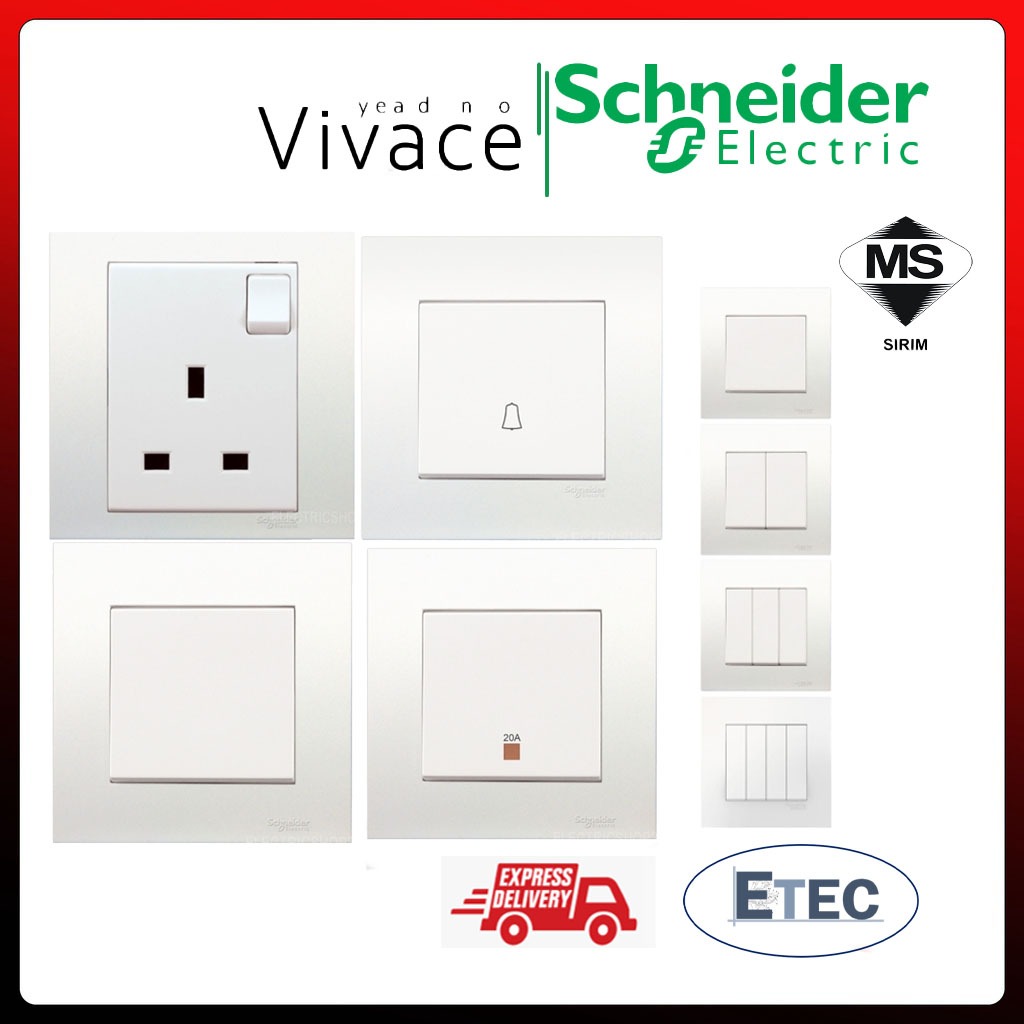 SCHNEIDER VIVACE Series Switches & Socket Outlet [ Sirim Approved ...