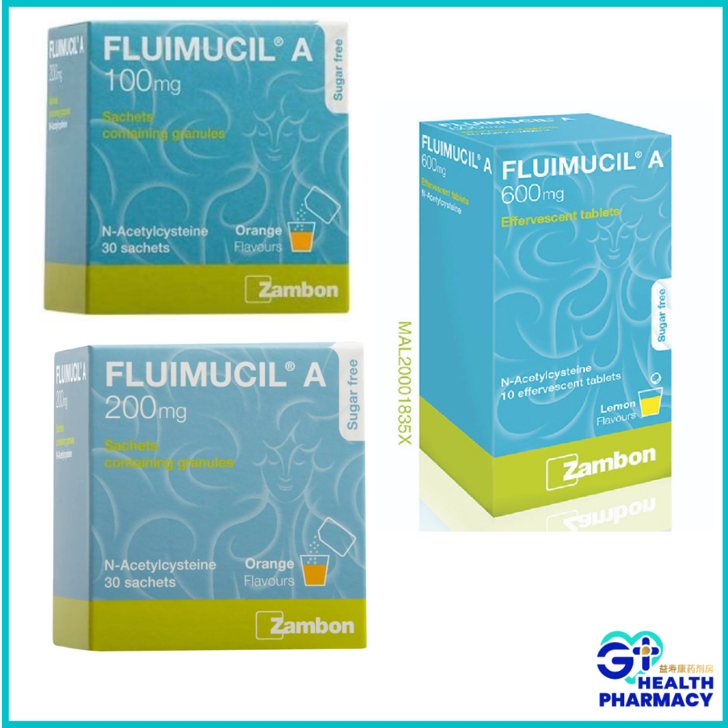 Fluimucil A Effervescent 600mg / Fluimucil A Granules Sachet 100mg ...