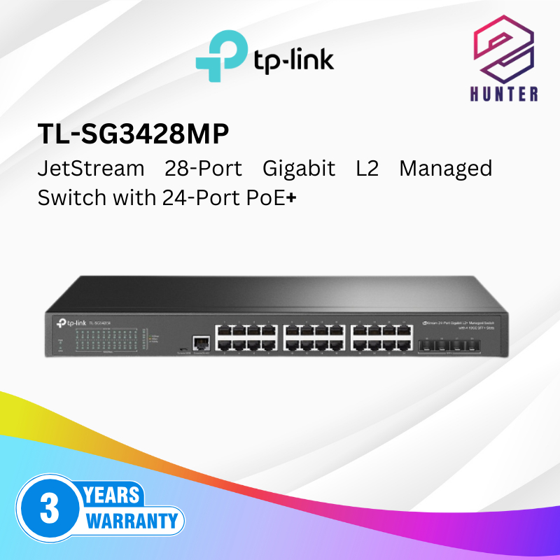 TP LINK TL-SG3428MP JetStream 28-Port Gigabit L2 Managed Switch with 24-Port PoE+ | Shopee Malaysia