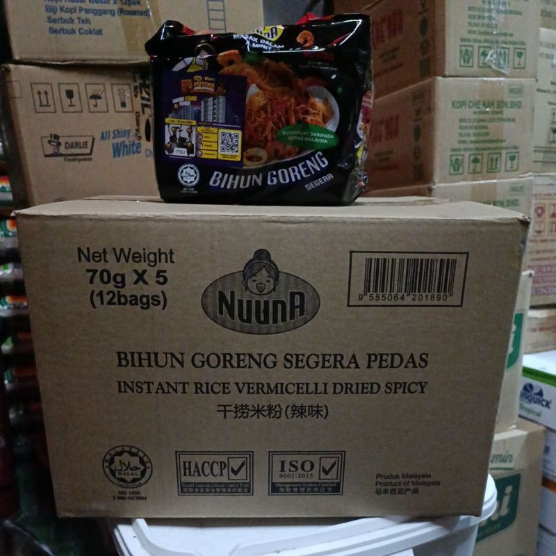 Nuuna Bihun Goreng Segera (Pedas atau Asli) 12bags x 5 kampit | Shopee ...