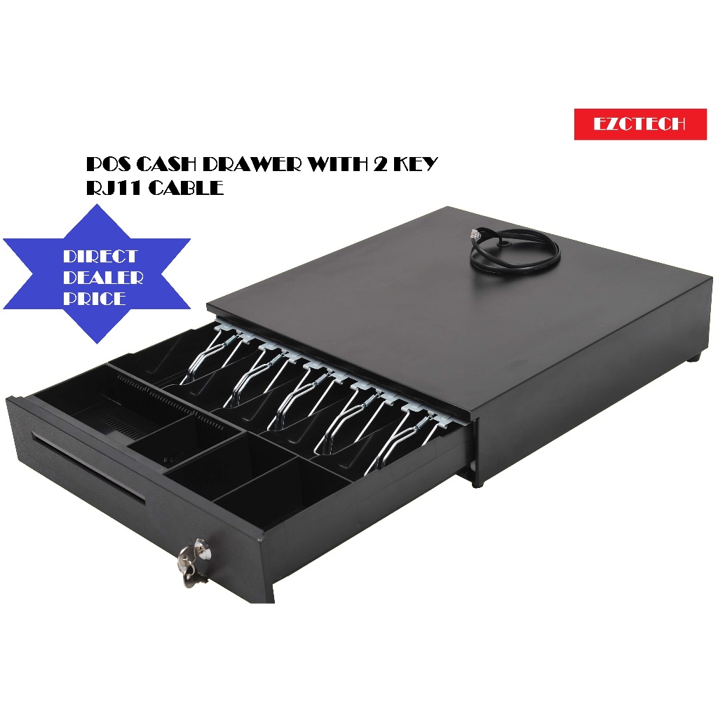 EZCTECH HEAVY DUTY POS System Cash Drawer 4 Bill 5 Coin 33x37CM ...