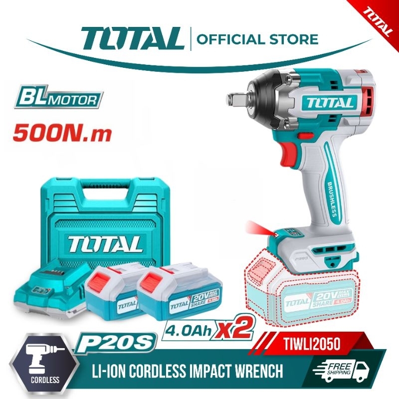 Total Li-ion Cordless Impact Wrench (500Nm / 850Nm) TIWLI2050 ...
