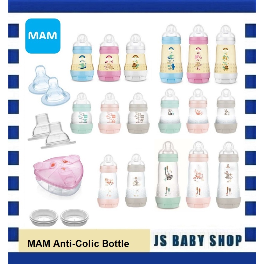 MAM Anti-Colic Bottle 320ml / 260ml / 160ml / 130ml (Twin / Single Pack) PP Replacement Silk ...