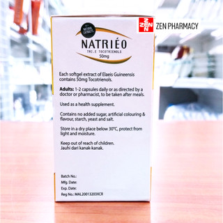 Natrieo TRI.E (Vitamin E) Tocotrienols 50mg(60 Capsules) | Shopee Malaysia