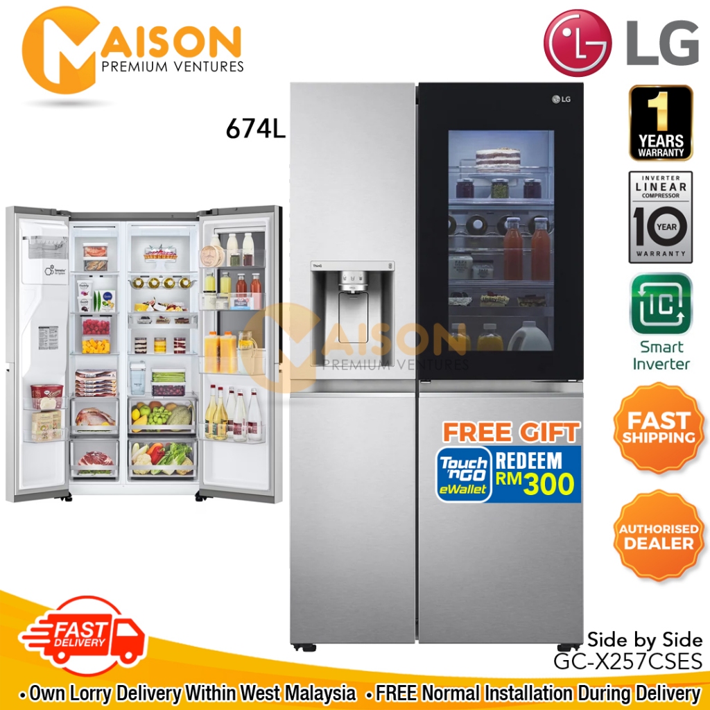 LG Inverter Side By Side Refrigerator with InstaView & Door-in-Door ...