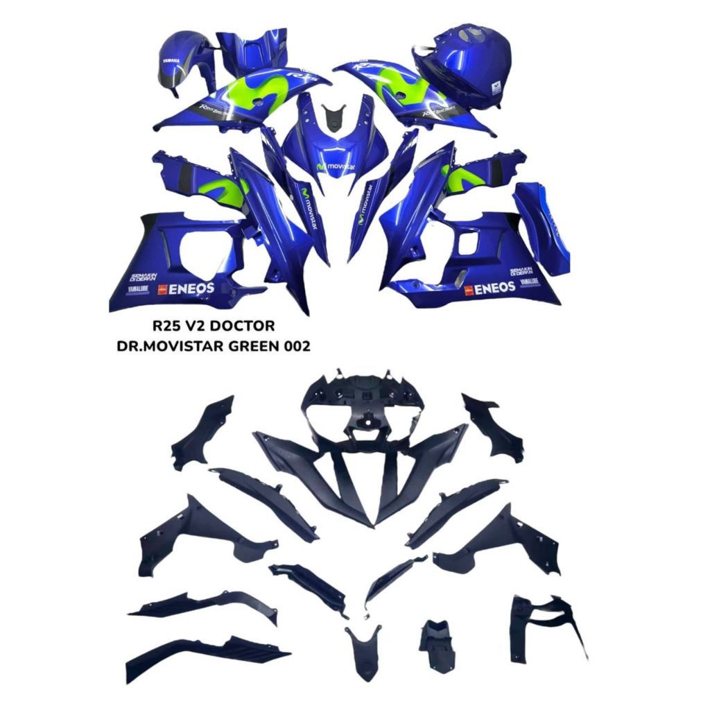 Original Doctor Yamaha R25 V1 V2 Body Cover Set Coverset Full Set Siap ...