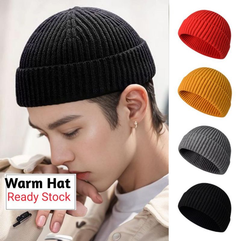 {Ready Stock in Malaysia} Short Beanie Korean Style Winter Warm Knitted ...