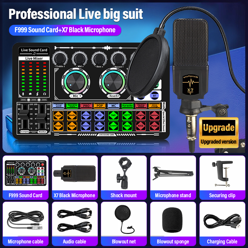 [24 Ship]F998 F999 Sound Card With Microphone Audio Mixer Sound Card ...