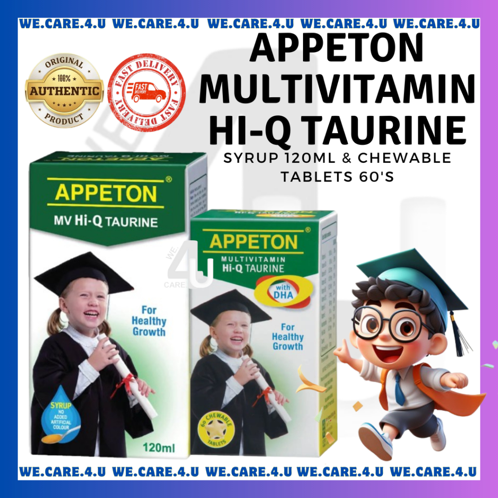 ~APPETON MULTIVITAMIN HI-Q TAURINE SYRUP 120ML / CHEWABLE TABLETS 60's ...