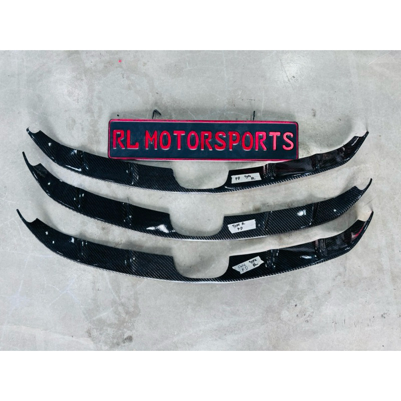 Honda civic FD FD2 FD2R 2006 - 2011 Carbon mugen RR type R front grill canard grille cover lip ...