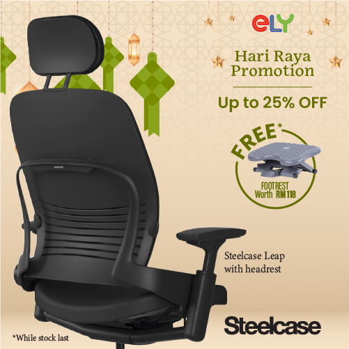 ELY Steelcase Leap High Back Fabric / Office chair / Ergonomic Chair ...