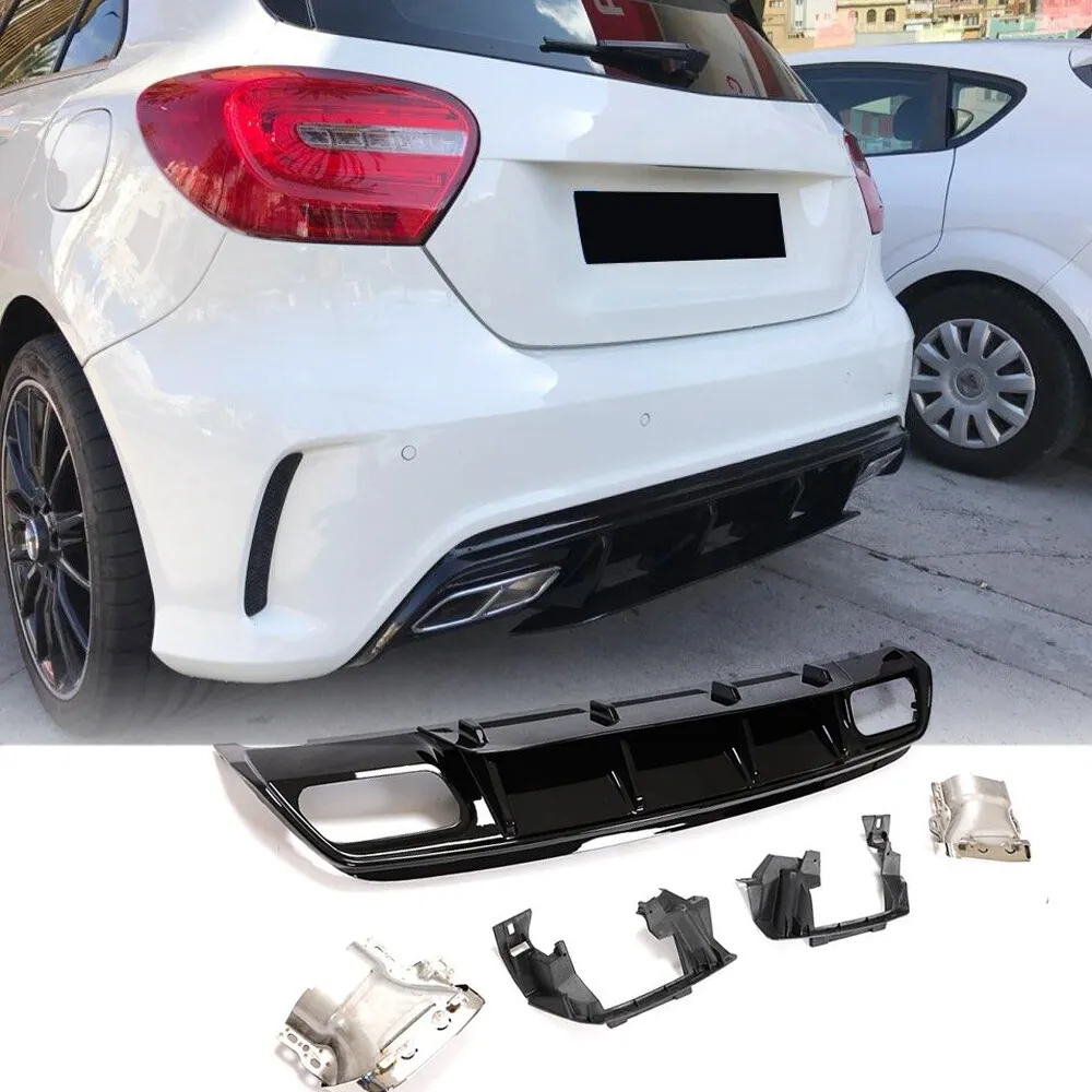 W176 A180 A200 A250 A45 AMG Design Rear Diffuser With Exhaust Tips ...