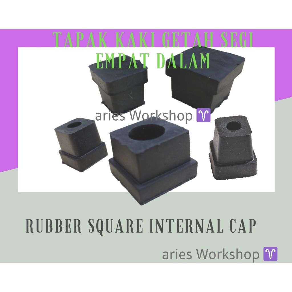 Square Internal Cap Rubber Cover Tapak Getah Kaki Hitam Segi Empat ...