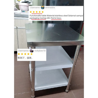 MEJA BUDGET STAINLESS STEEL 100&120CM不锈钢工作枱WORK TABLE WORK BENCH /MEJA ...