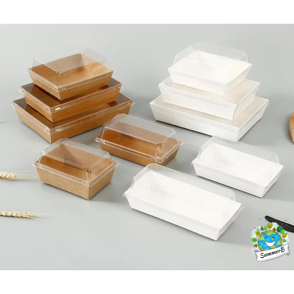 Premium Paper Cake Box with Lid / Dessert Box / Sandwich Box with Clear ...