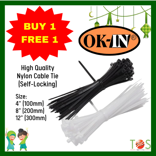 【BUY 1 FREE 1】OK-IN Nylon Cable Tie Nylon Wire Zip Tie Pengikat Wayar ...