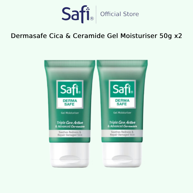 SAFI Dermasafe Cica & Ceramide Gel Moisturiser 50g x2 | Niacinamide ...