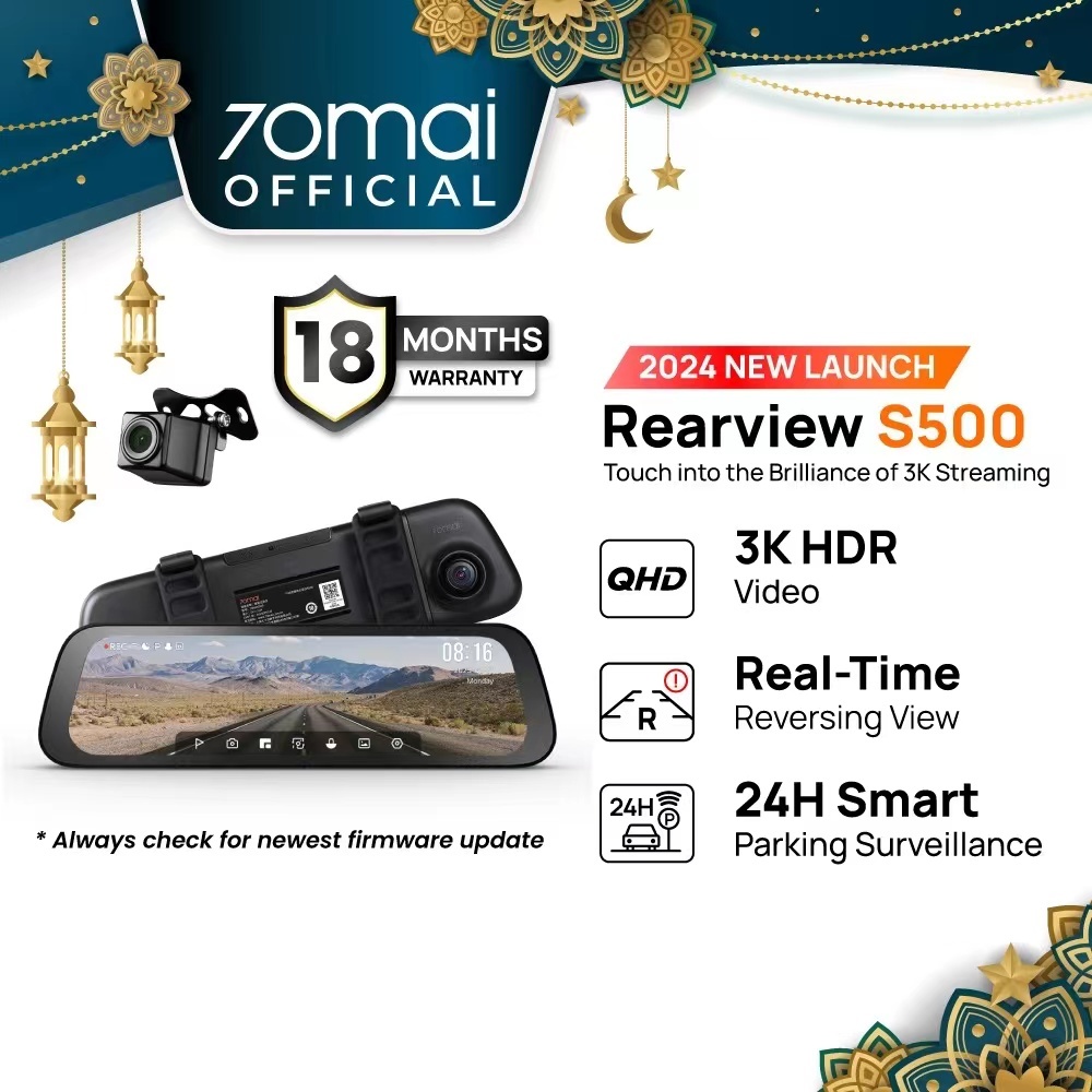 [New Launch] 70mai S500 REARVIEW DASHCAM WIDE WITH NIGHT VISION BACKUP ...