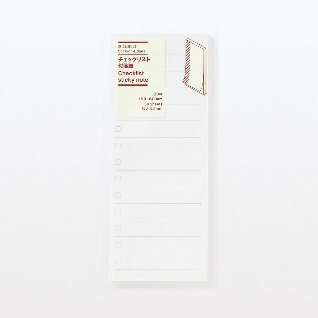 MUJI Stick-on-Edges Checklist Sticky Note | Shopee Malaysia
