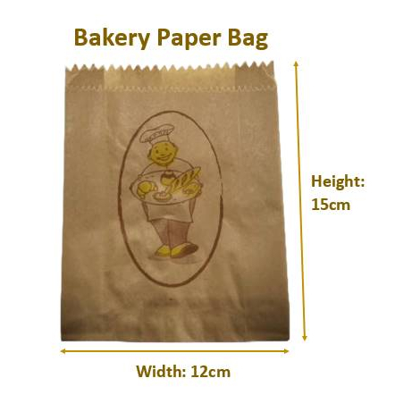 [1000Pcs/Pkt ] BROWN PAPER BAG/BAKERY BAG /BREAD BAG /ROTI BEG ...