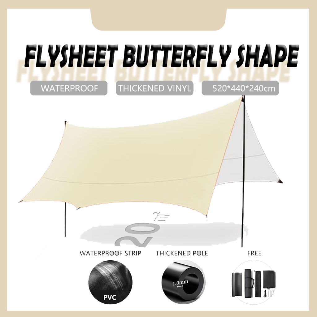Outdoor Flysheet Luar Ruangan Tahan Air Waterproof Groundsheet Camping ...
