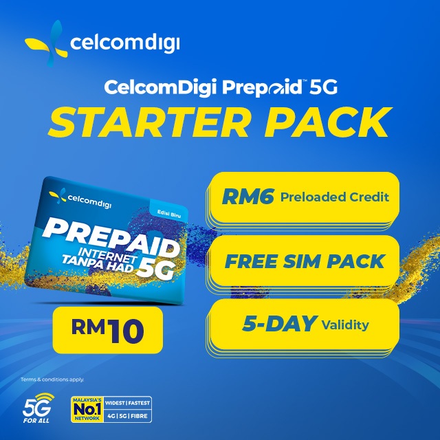 [NEW] CelcomDigi Prepaid 5G Biru Starter Pack | Shopee Malaysia