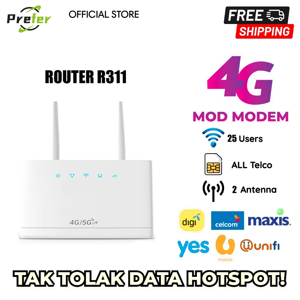 4G LTE R311 Modem Router Modified Unlock Unlimited Data Hotspot Wi-Fi ...