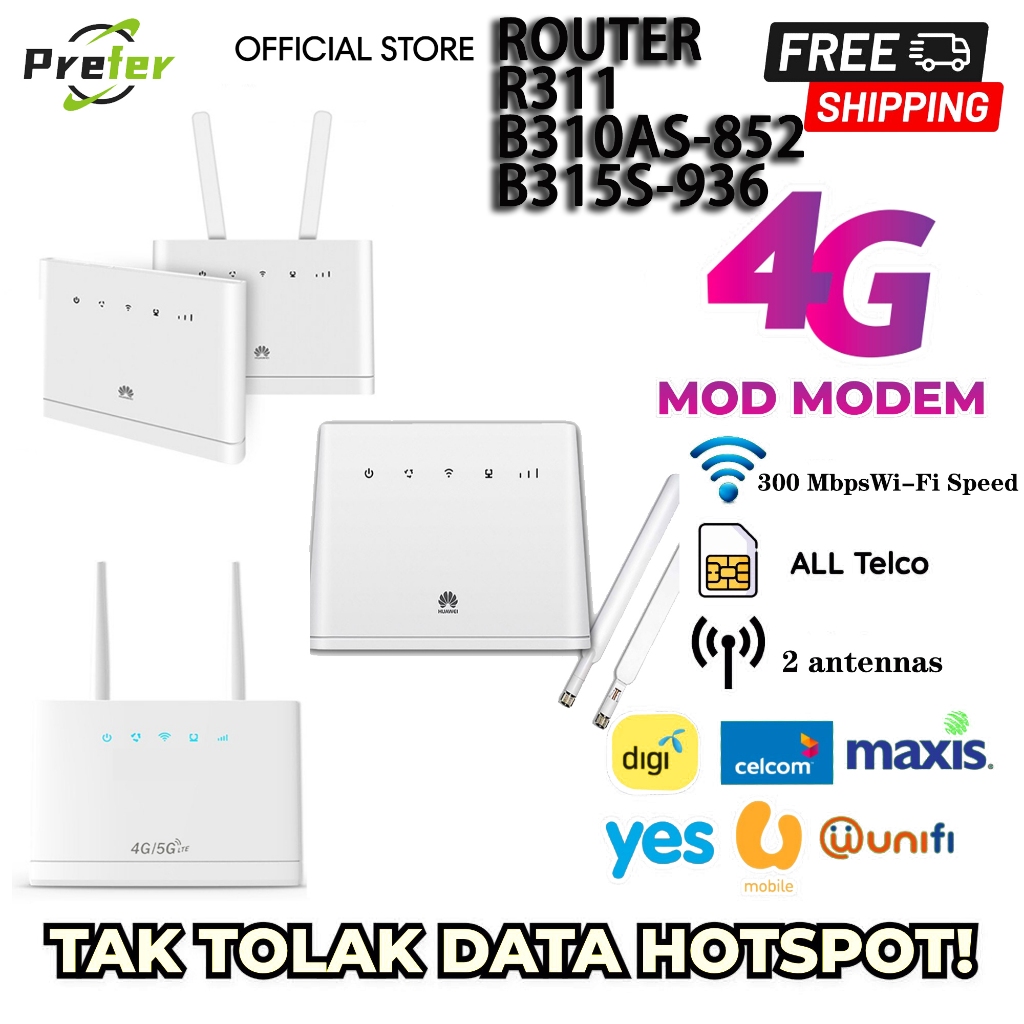 Huawei B310 B315s Lte 4g New Modem / B315 Modified Unlimited Hotspot 4G ...