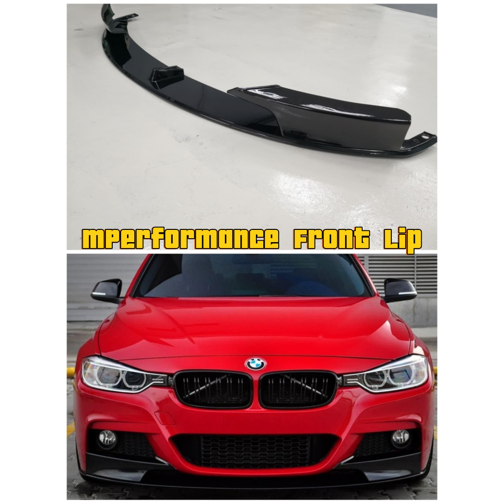 BMW F30 M Sport M3 M Performance Front Lip Gloss Black | Shopee Malaysia