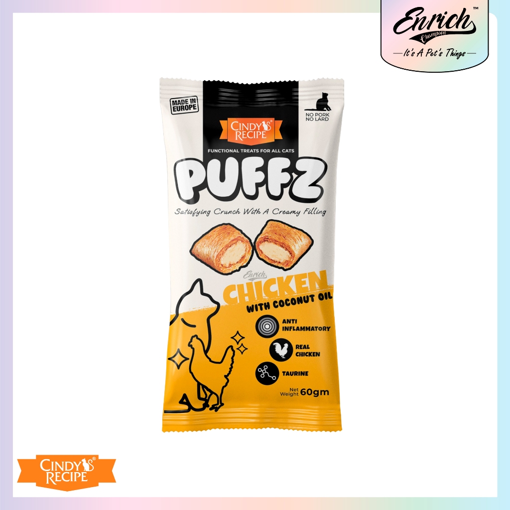 CINDY'S RECIPE Puffz savours 60G_Cat Treats ( Chicken / Salmon ...