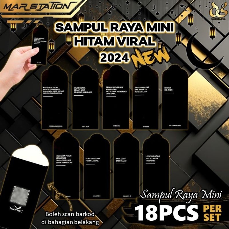 Sampul Mini Hitam Qoute Viral 18pcs | Shopee Malaysia