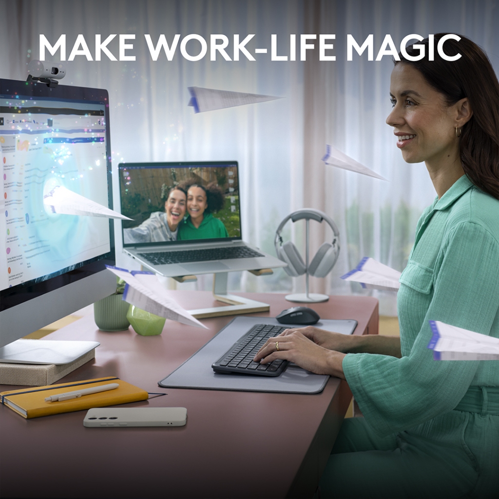 Logitech K950 Signature Slim Wireless Keyboard Sleek Design Switch Typing Between Devices