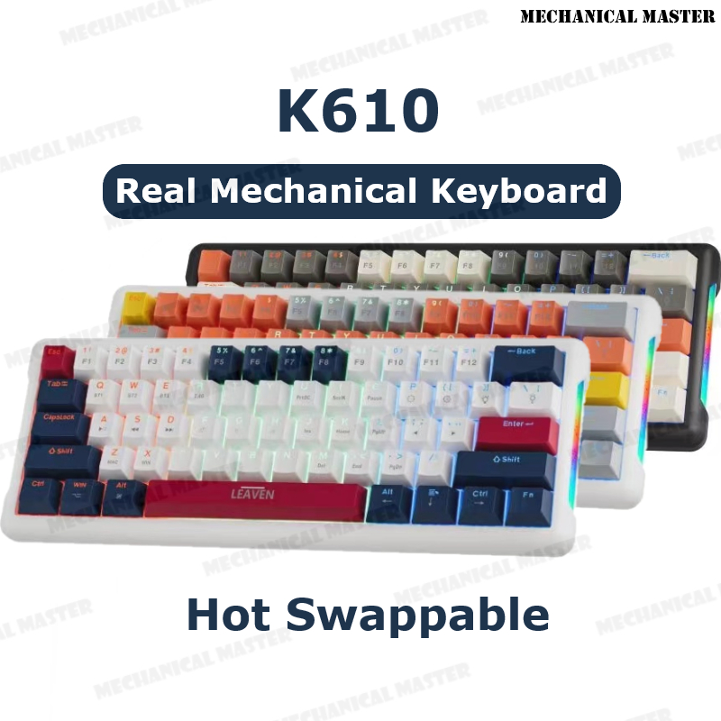 Leaven K610 Real Mechanical Keyboard 60% Gaming Small Mini 61 Keys Mix ...
