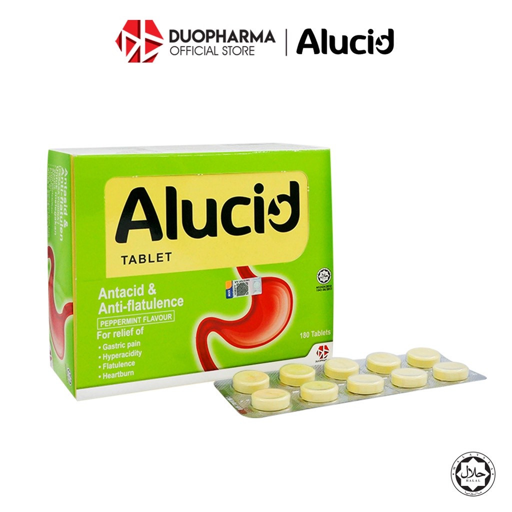 ALUCID TAB antacid , gastric pain , flatulence , sakit perut , gastrik ...