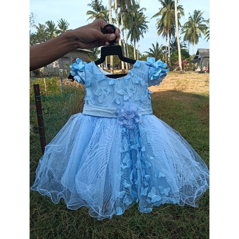 Dress kepuk-kepuk + spentot (pureen) (12-18 bulan sahaja) | Shopee Malaysia