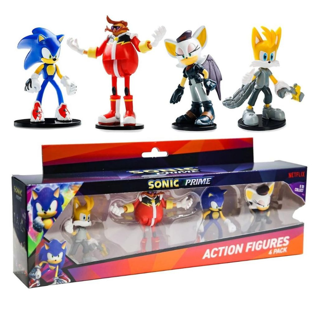 Sonic Prime Action Figures 4 Pack - Sonic The Hedgehog Articulated ...