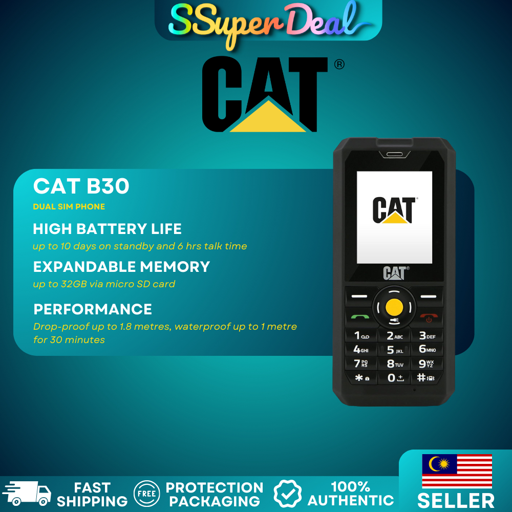 CAT B30 Dust and Water Resistant Phone Black | Shopee Malaysia